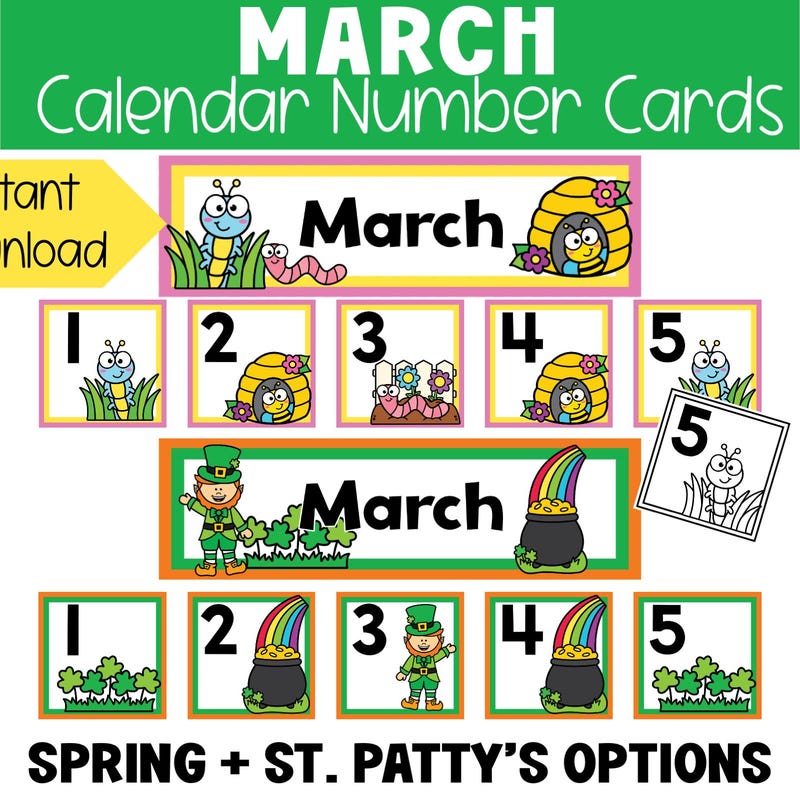 St Patricks Day Calendar - Etsy