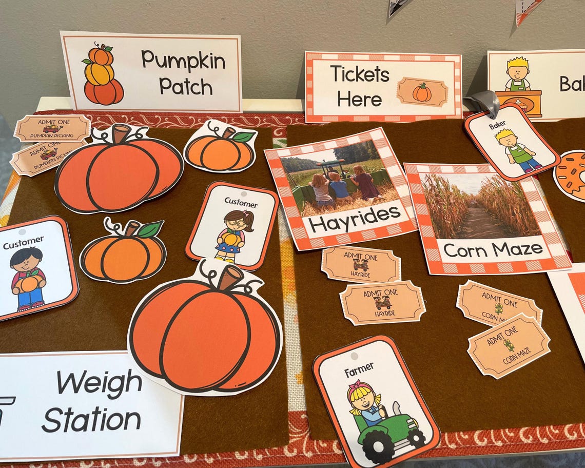 Pretend Play Pumpkin Patch Printable Dramatic Play Set, Preschool ...
