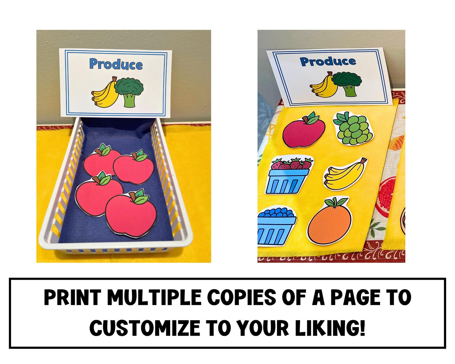 Pretend Play Grocery Store Printable Dramatic Play Set, Preschool ...