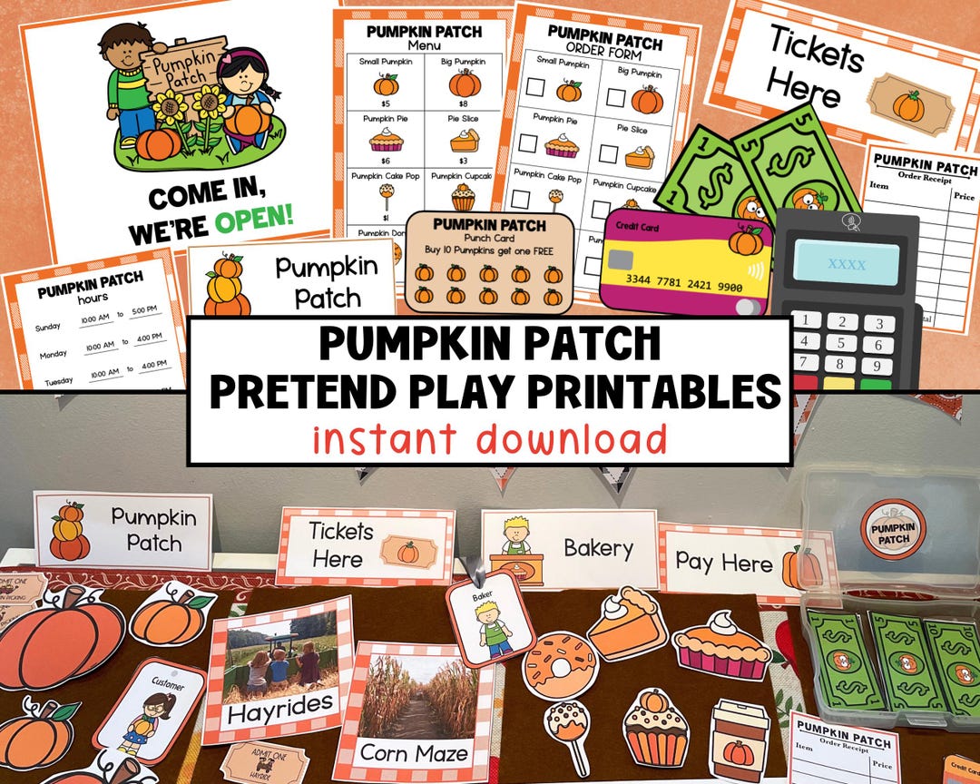 Pretend Play Pumpkin Patch Printable Dramatic Play Set, Preschool ...