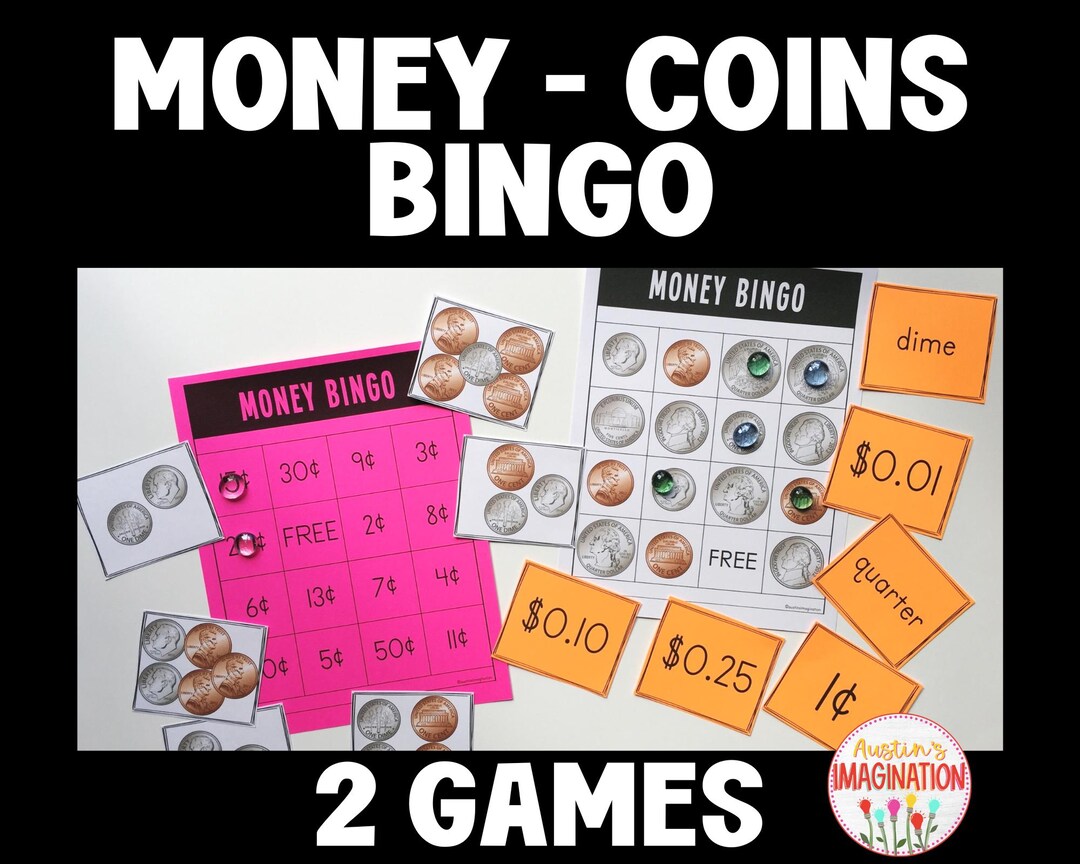 Money BINGO Coin ID Value and Coin Counting for Kindergarten 1st and ...