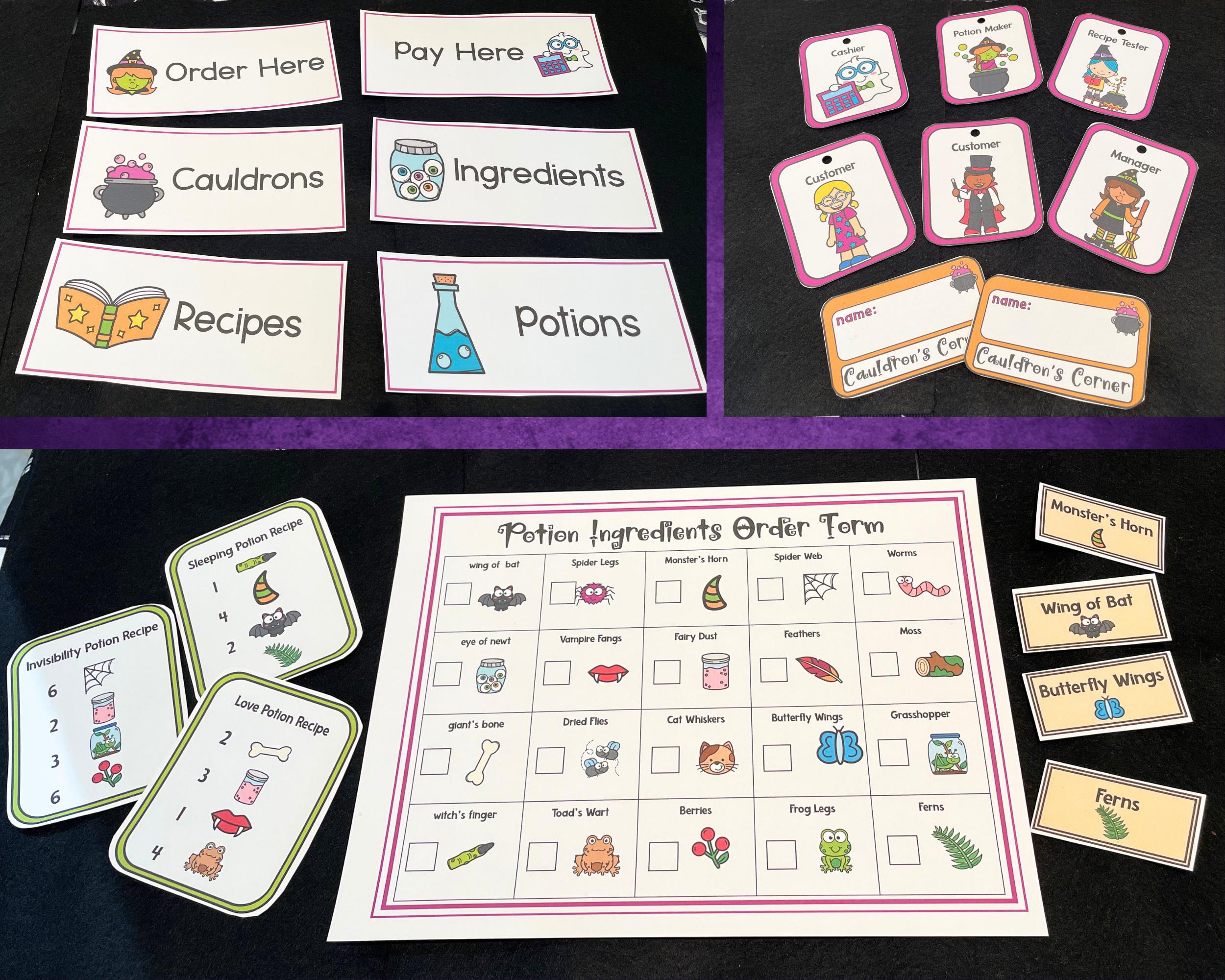 Halloween Potion Shop Pretend Play Printables Dramatic Play Set ...
