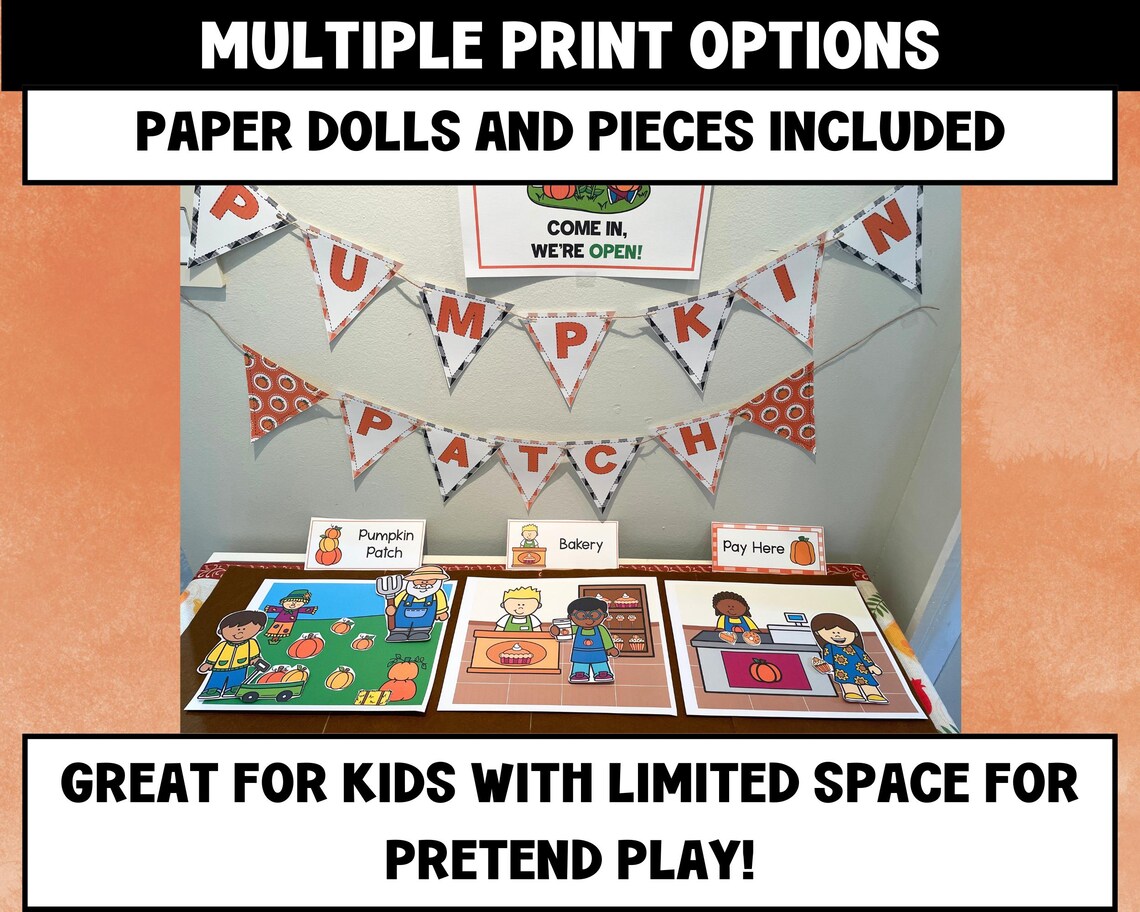 Pretend Play Pumpkin Patch Printable Dramatic Play Set, Preschool ...