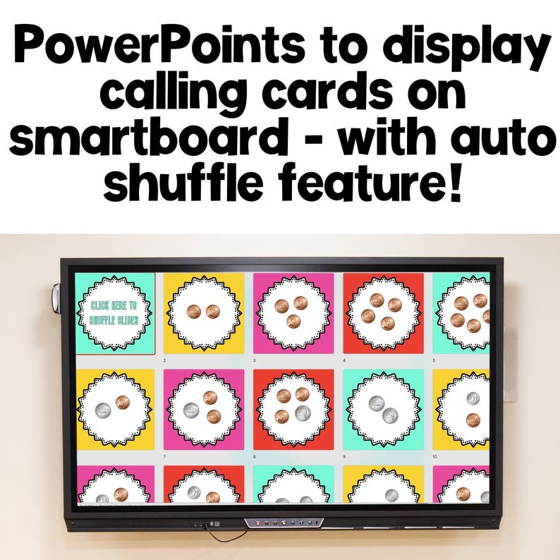 Money BINGO Coin ID Value and Coin Counting for Kindergarten 1st and ...