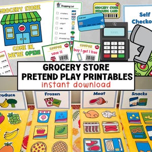 Pretend Play Grocery Store Printable Dramatic Play Set, Preschool ...