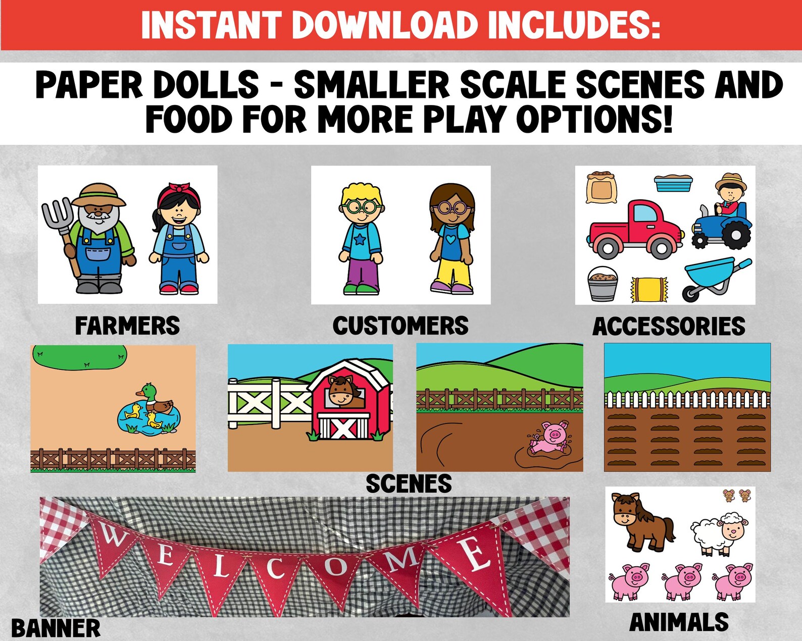 Pretend Play Fall Harvest Farm Printable Dramatic Play Set, Preschool ...