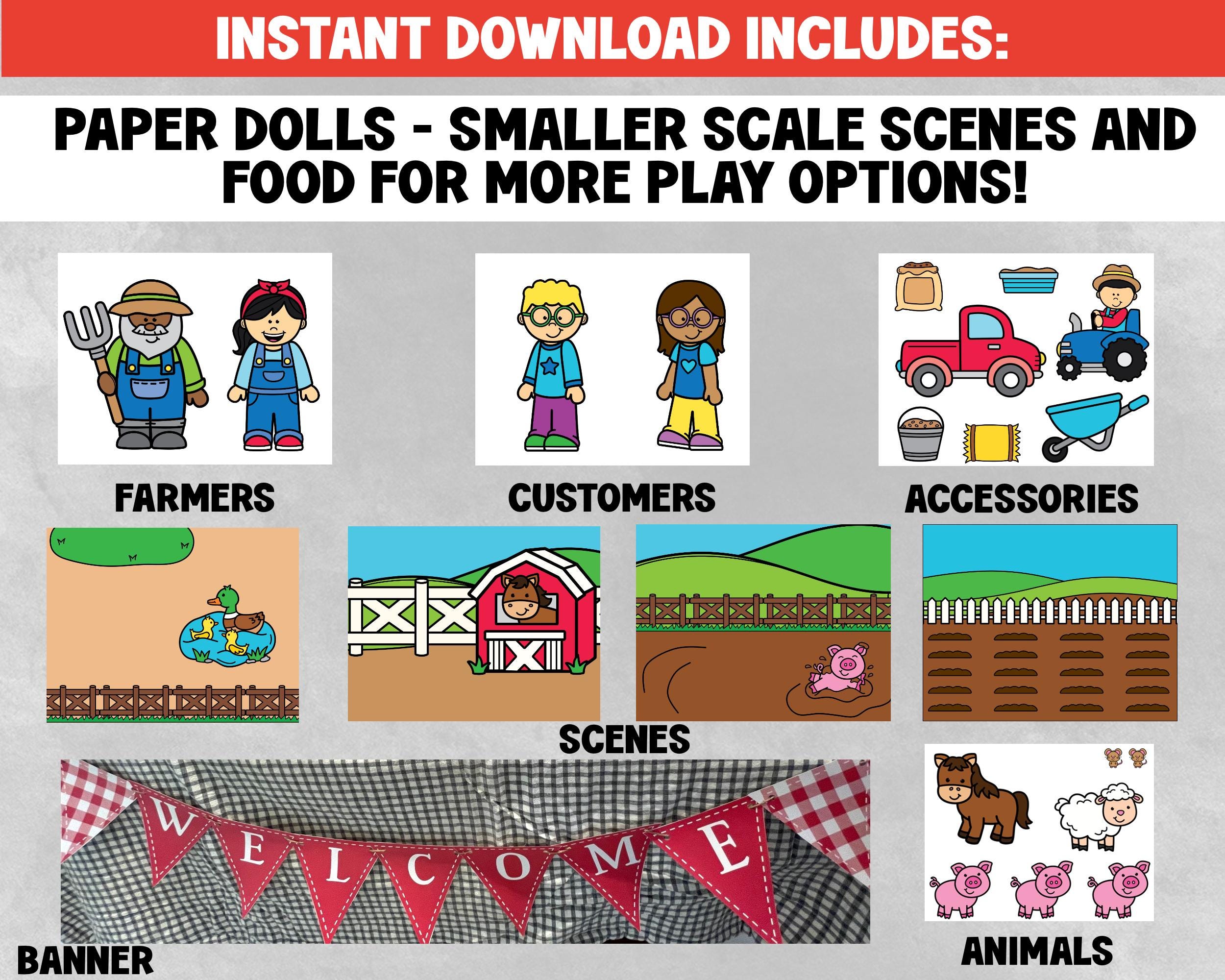 Pretend Play Fall Harvest Farm Printable Dramatic Play Set, Preschool ...