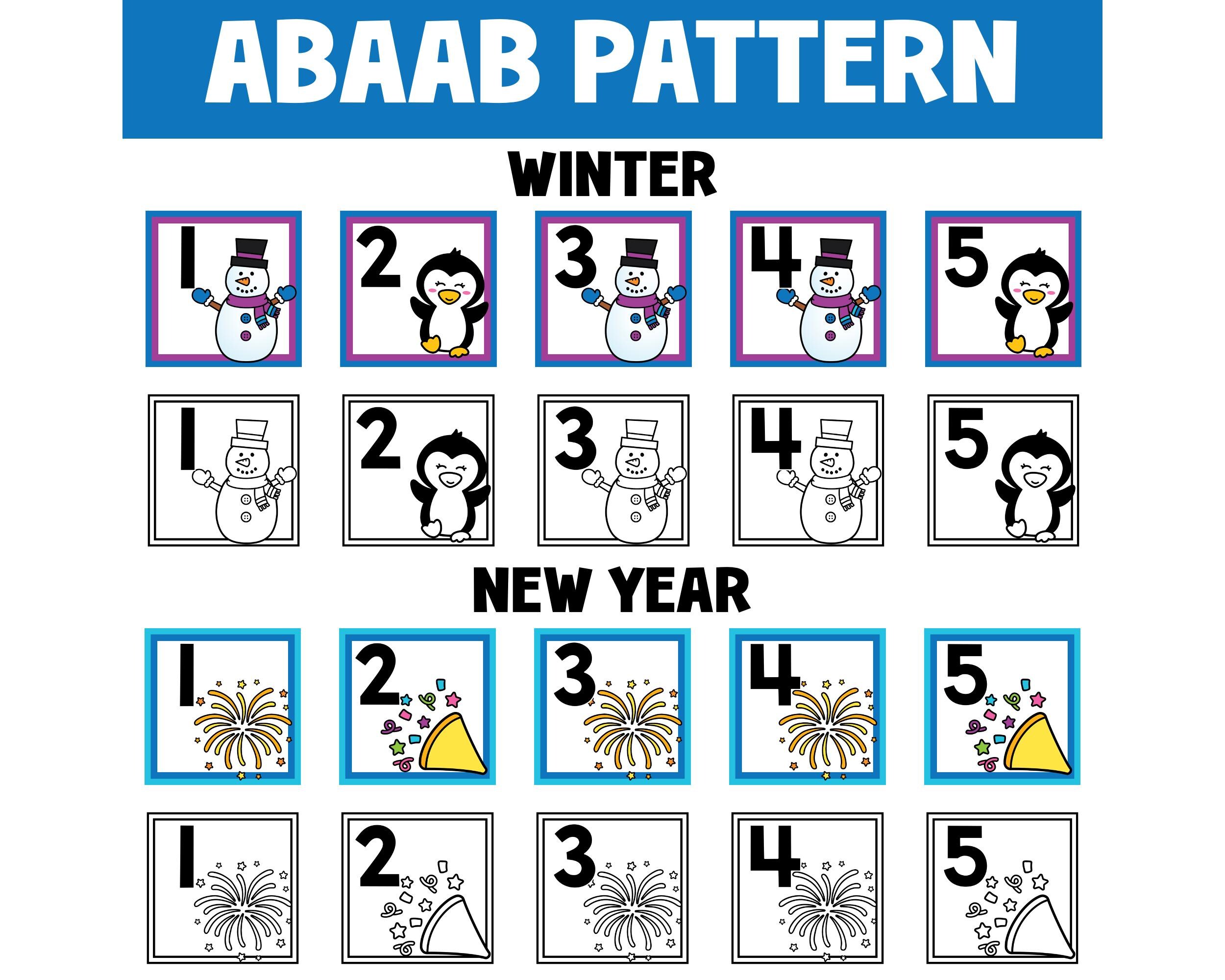 January Winter and New Year Calendar Numbers Cards Printable Color and ...