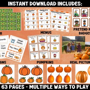 Pretend Play Pumpkin Patch Printable Dramatic Play Set, Preschool ...