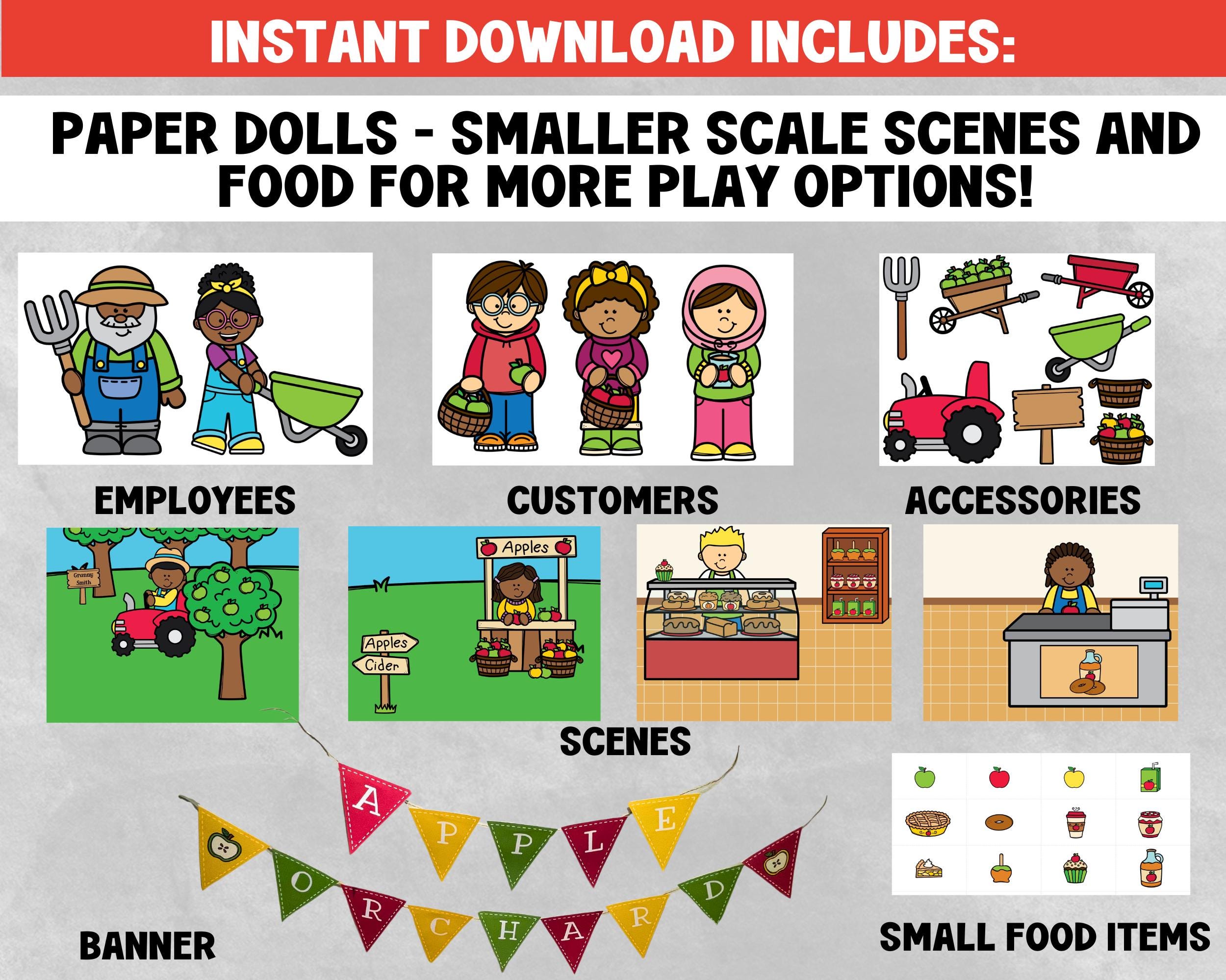 Pretend Play Apple Orchard Printable Dramatic Play Set, Preschool ...