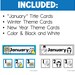 January Winter and New Year Calendar Numbers Cards Printable Color and ...