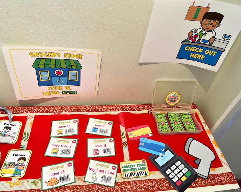 Pretend Play Grocery Store Printable Dramatic Play Set, Preschool ...
