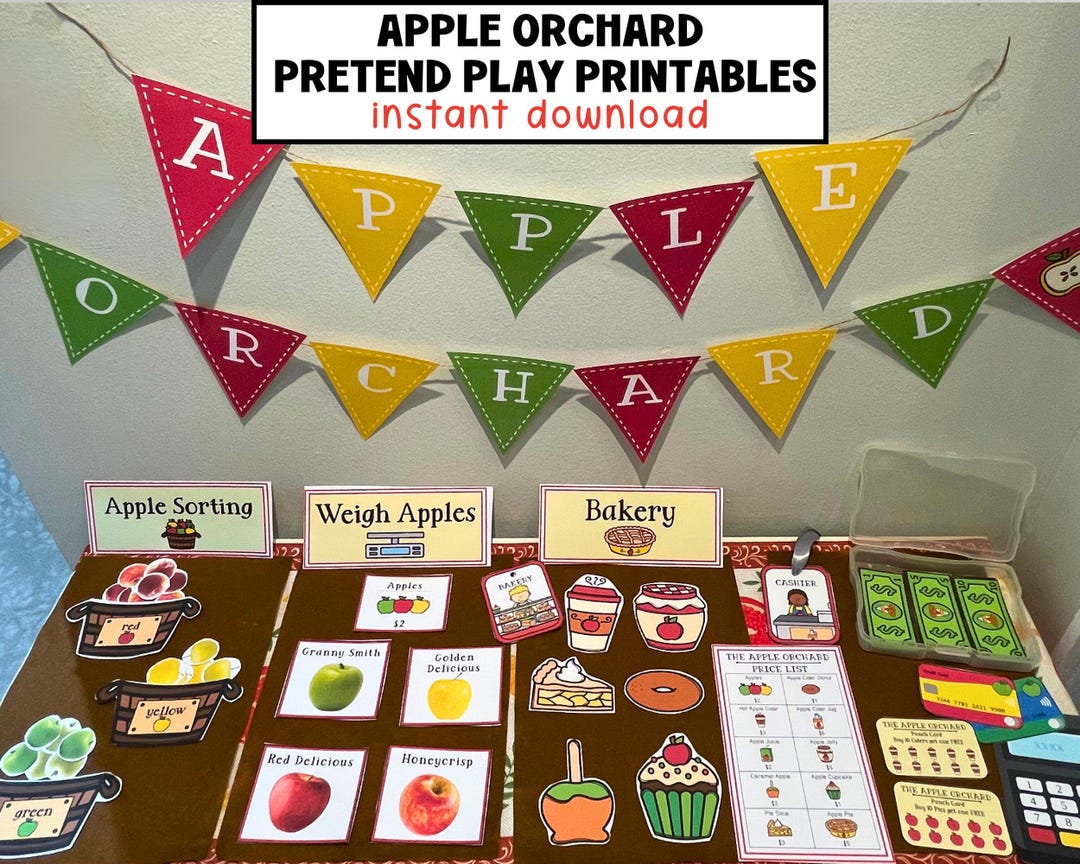 Pretend Play Apple Orchard Printable Dramatic Play Set, Preschool ...