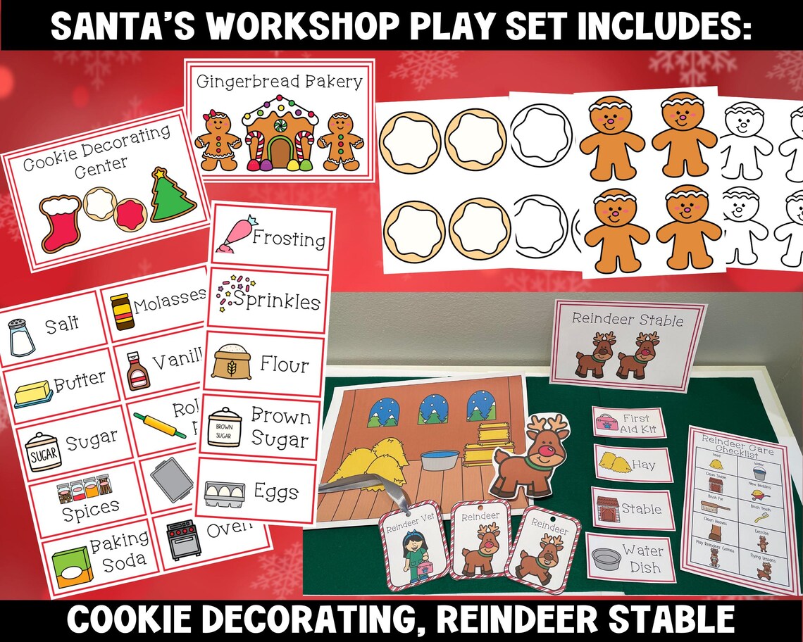 Christmas Santa's Workshop Dramatic Pretend Play Printables Set ...