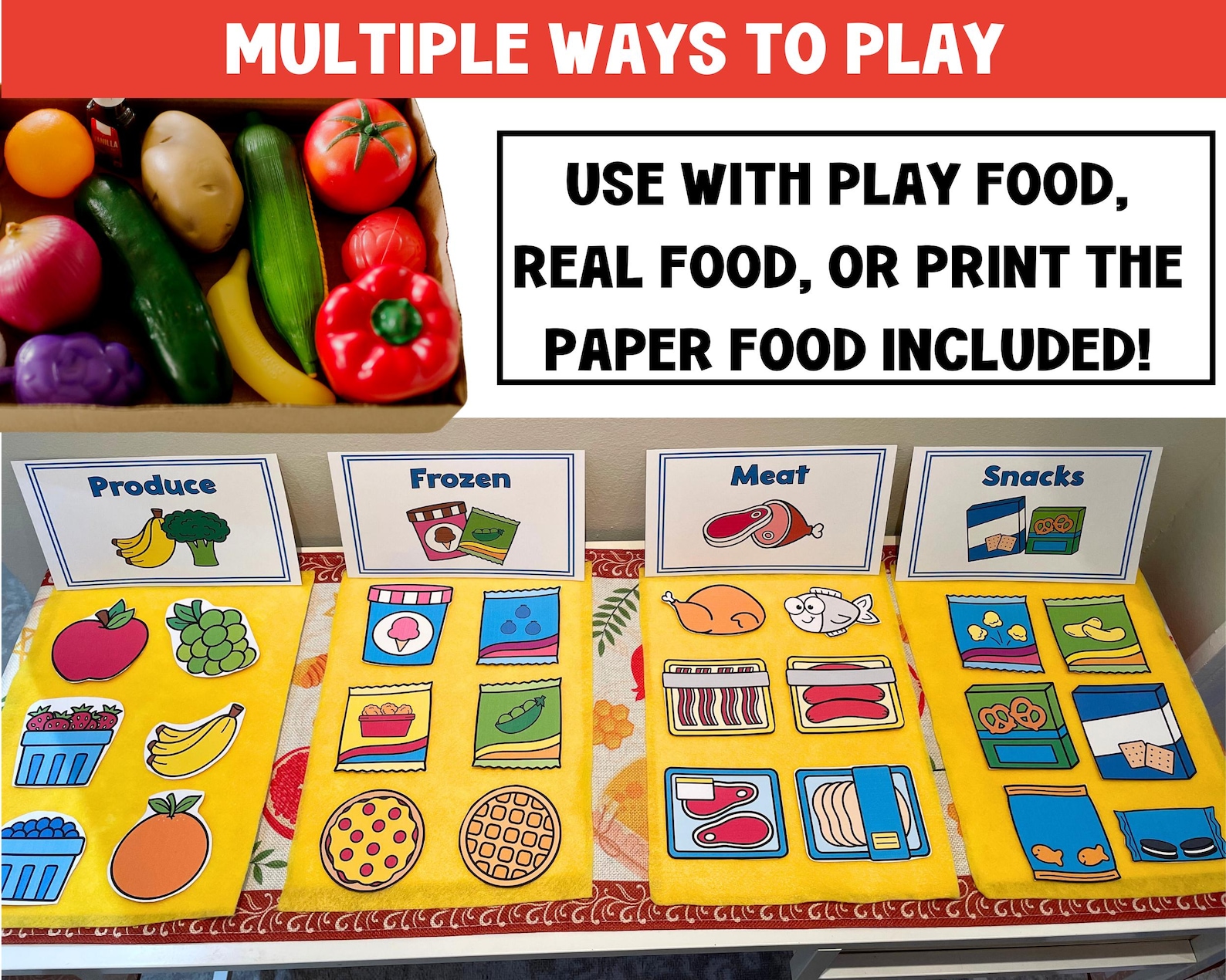 Pretend Play Grocery Store Printable Dramatic Play Set, Preschool ...