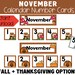 November Fall and Thanksgiving Calendar Numbers Printable Color and ...