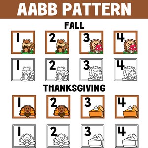 November Fall and Thanksgiving Calendar Numbers Printable Color and ...