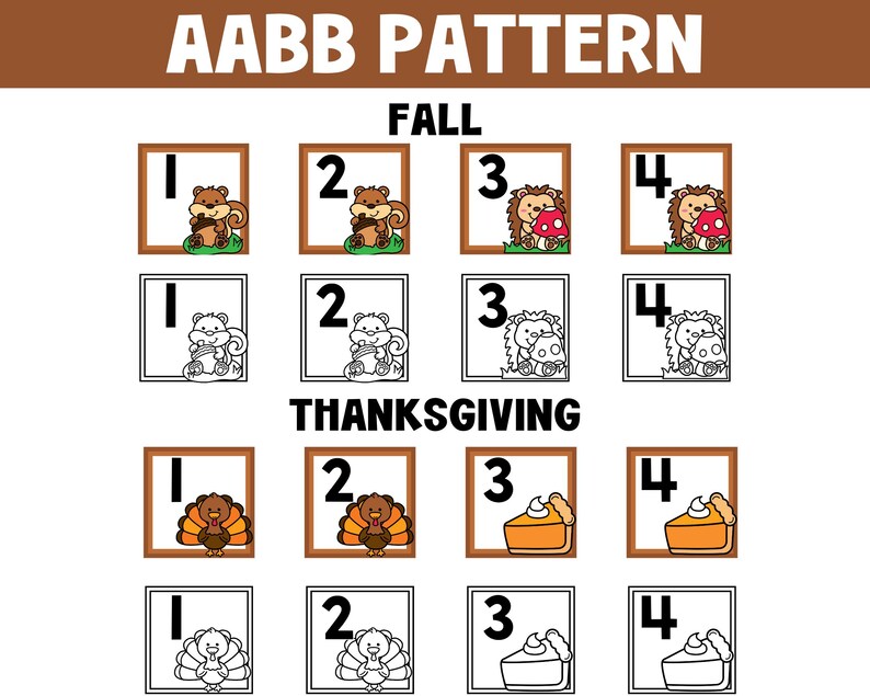 November Fall and Thanksgiving Calendar Numbers Printable Color and ...