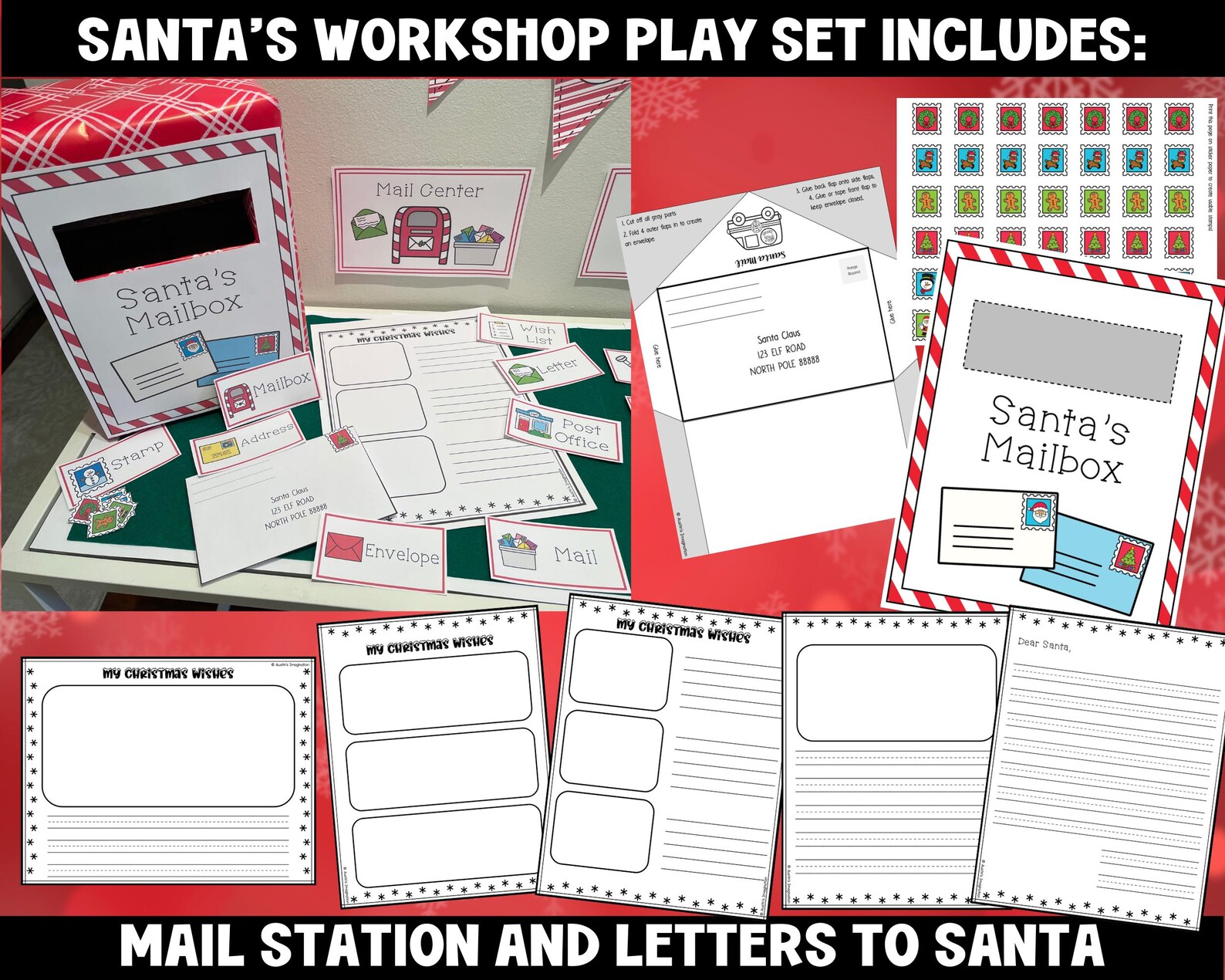 Christmas Santa's Workshop Dramatic Pretend Play Printables Set ...