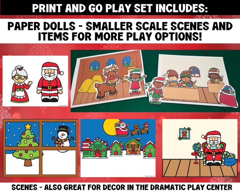 Christmas Santa's Workshop Dramatic Pretend Play Printables Set ...