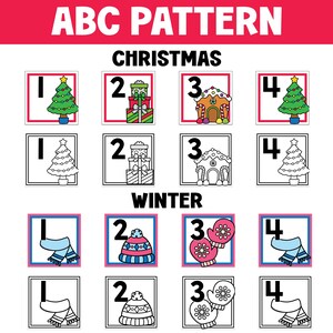 December Winter and Christmas Calendar Numbers Cards Printable Color ...