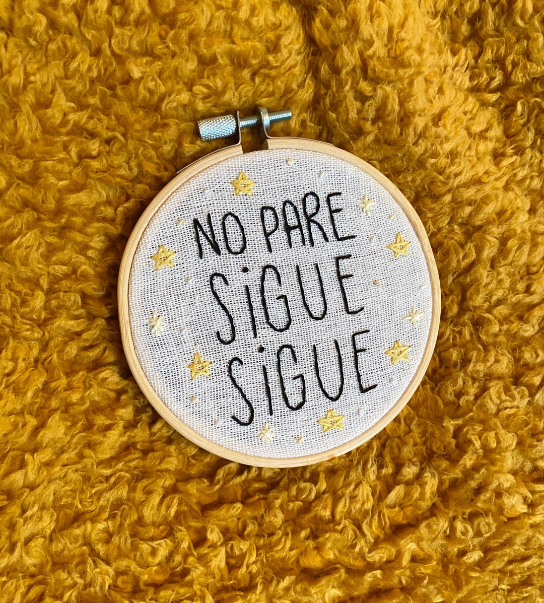 Handmade Embroidery Sign No Pare Sigue Sigue Complete Needlepoint ...