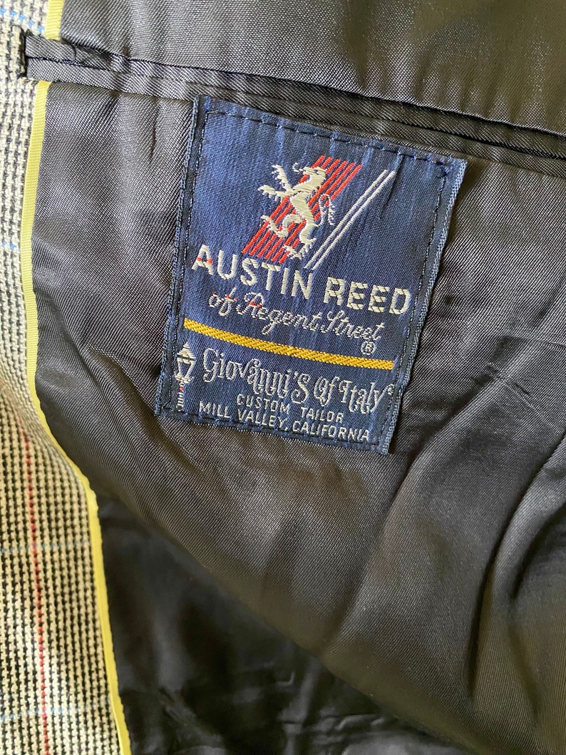 Vintage Austin Reed of Regent Street Plaid Mens Blazer Suit Jacket Size ...