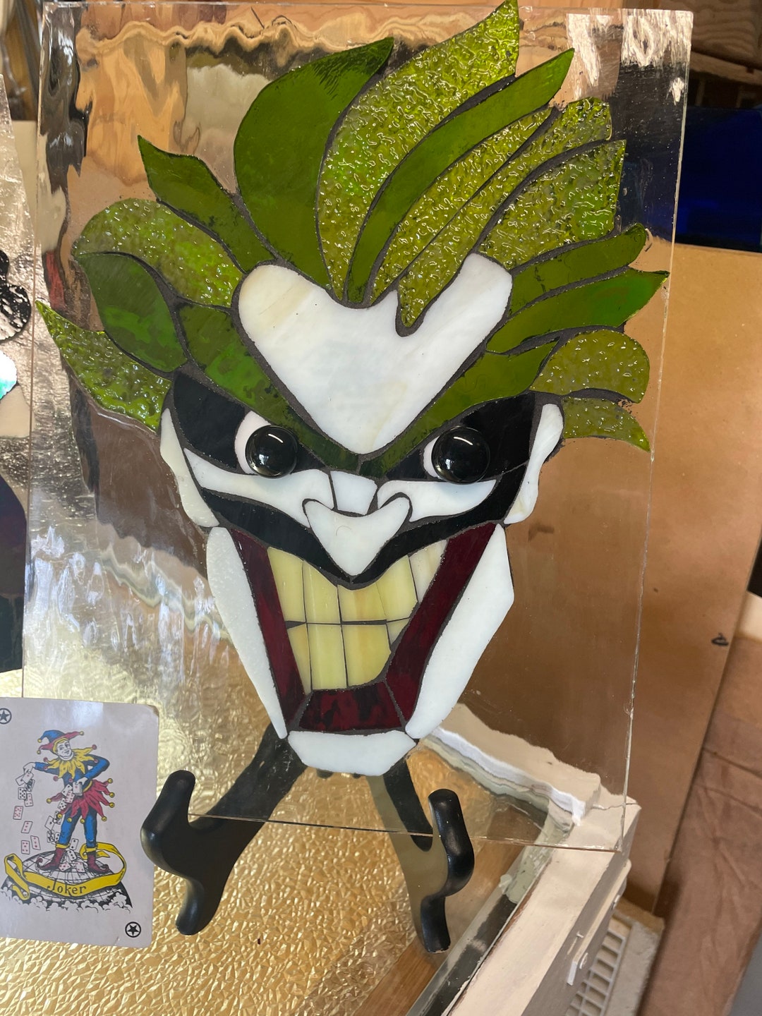 The Joker Stained Glass Standing Panel - Etsy