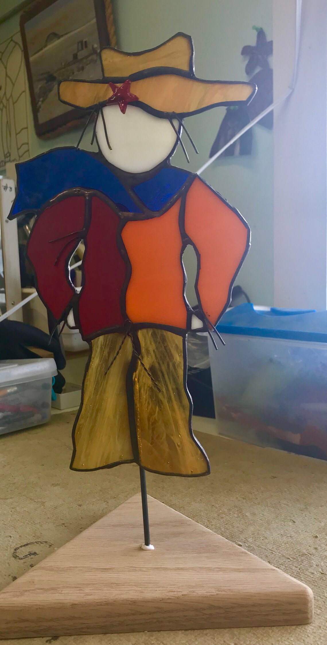 Standing Stained Glass Scarecrow - Etsy