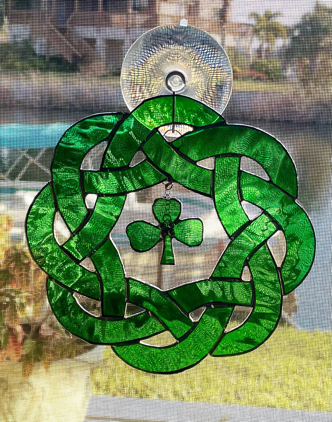 Irish Celtic Stained Glass Piece - Etsy