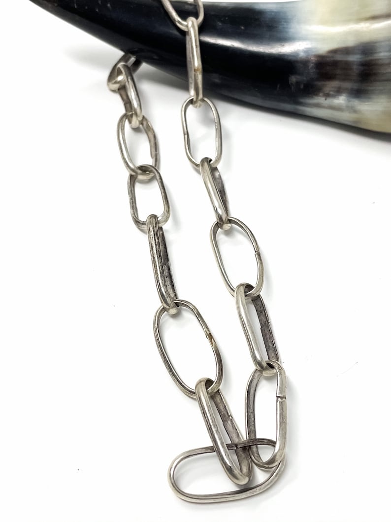 Large Rustic Silver Chain - Etsy