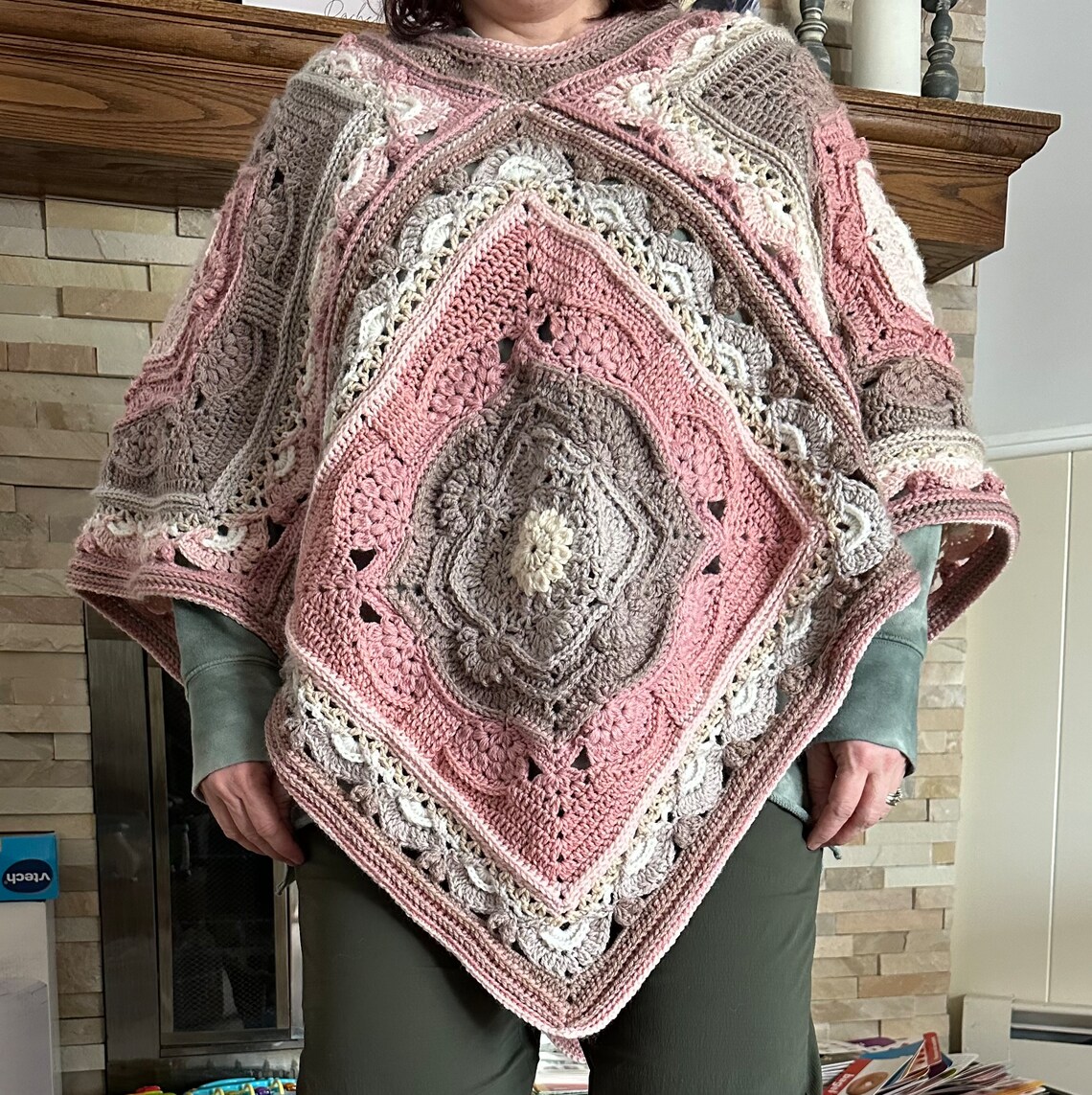 Crocheted Homemade Poncho Shaw With Beautiful Detail, Made to Order - Etsy