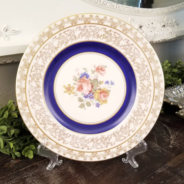 Vintage Floral Plate - Etsy