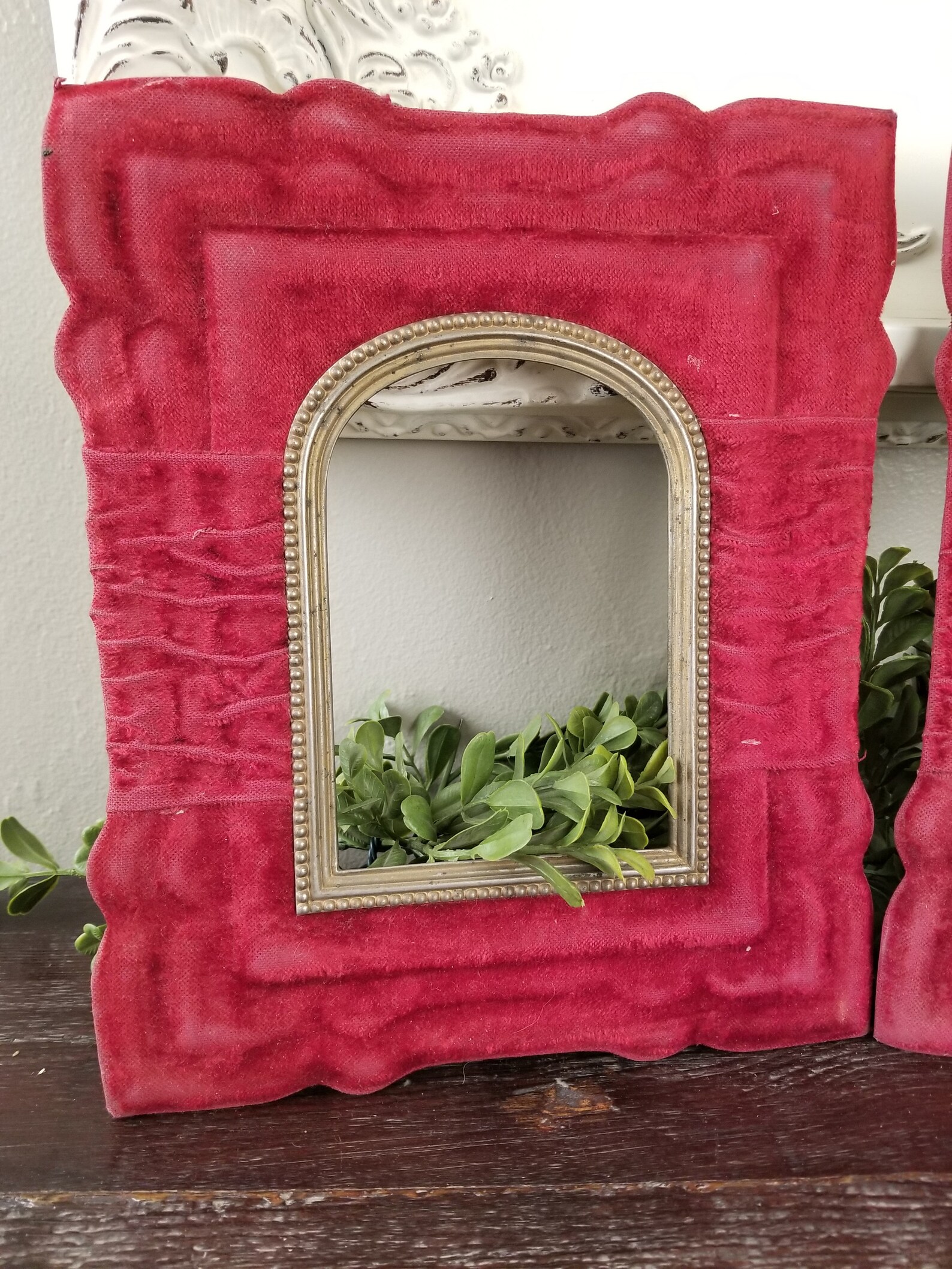 Antique Victorian Rare Pair of Red Velvet Picture Frames With Gilt ...