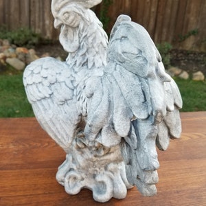 Vintage Elegant Large Decorative Hand Painted Plaster Rooster Rustic ...