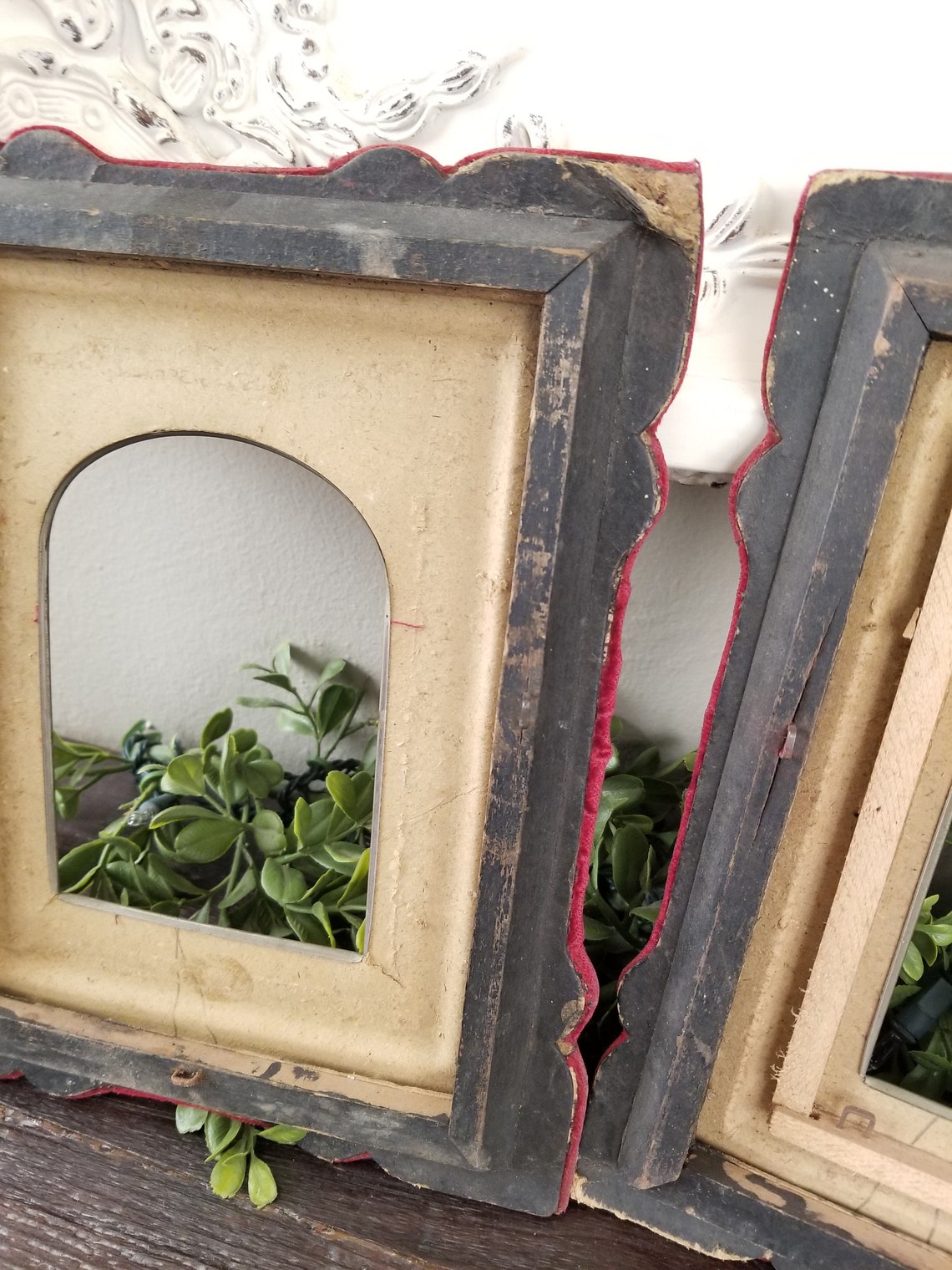 Antique Victorian Rare Pair of Red Velvet Picture Frames With Gilt ...