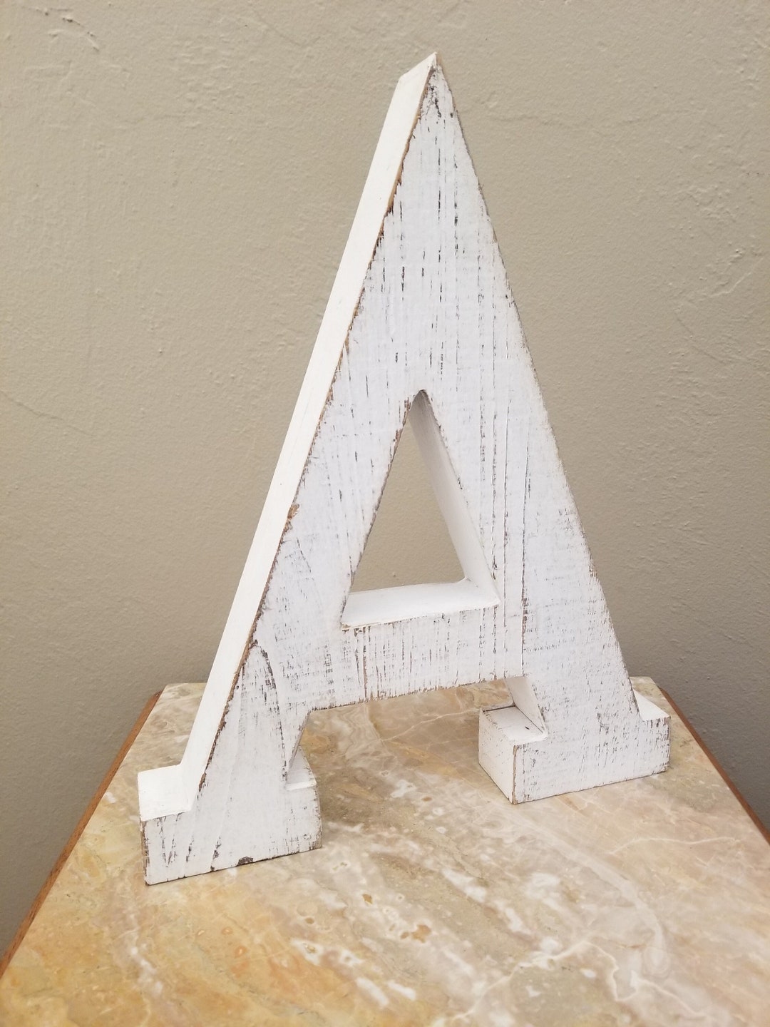 Vintage Inspired Large Weathered White Wood Style Alphabet Letter A - Etsy