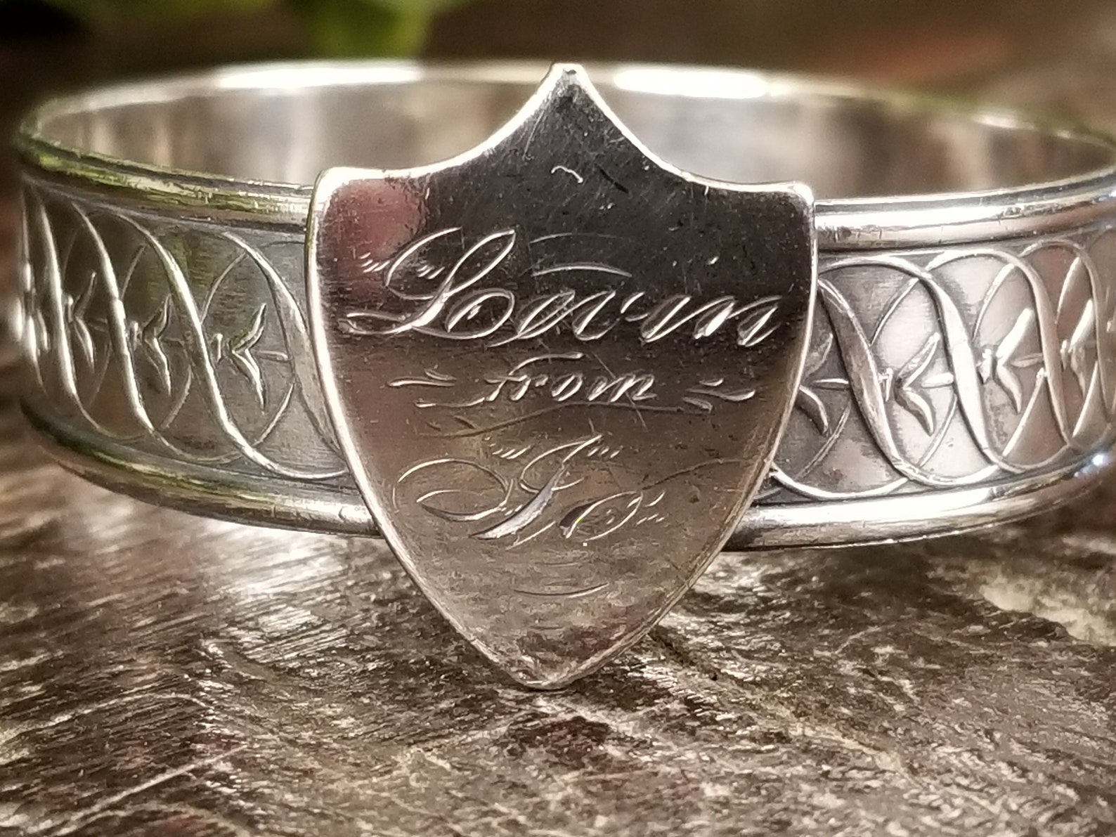 Antique 1860's Gorham Silverplate Engraved Napkin Ring W/ Shield ...