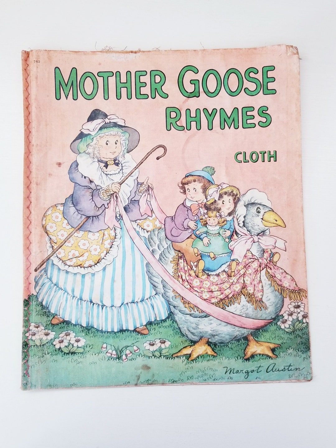 Vintage Mother Goose Nursery Rhymes Cloth Children's Book by Margot ...