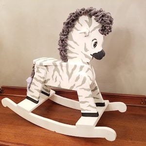 White Horse Zebra Painted - Etsy