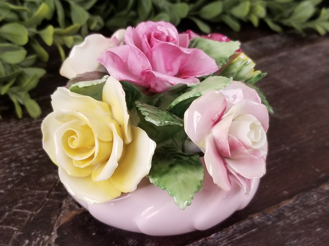 Vintage Beautiful Bone China Roses in Bowl Made in Staffordshire ...
