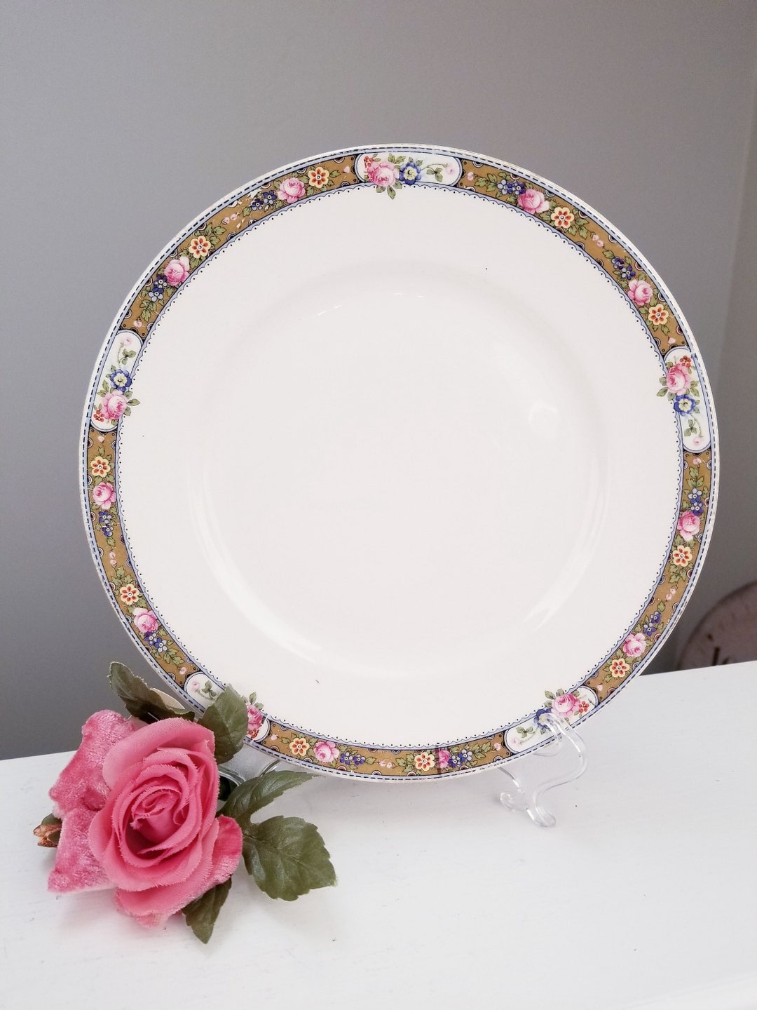 Vintage Smith Phillips Princess Ivory Floral Rimmed 8" Salad Plate - Etsy