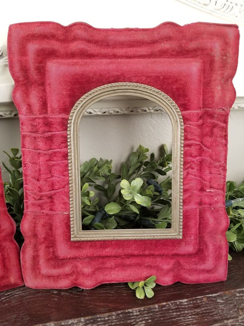 Antique Victorian Rare Pair of Red Velvet Picture Frames With Gilt ...