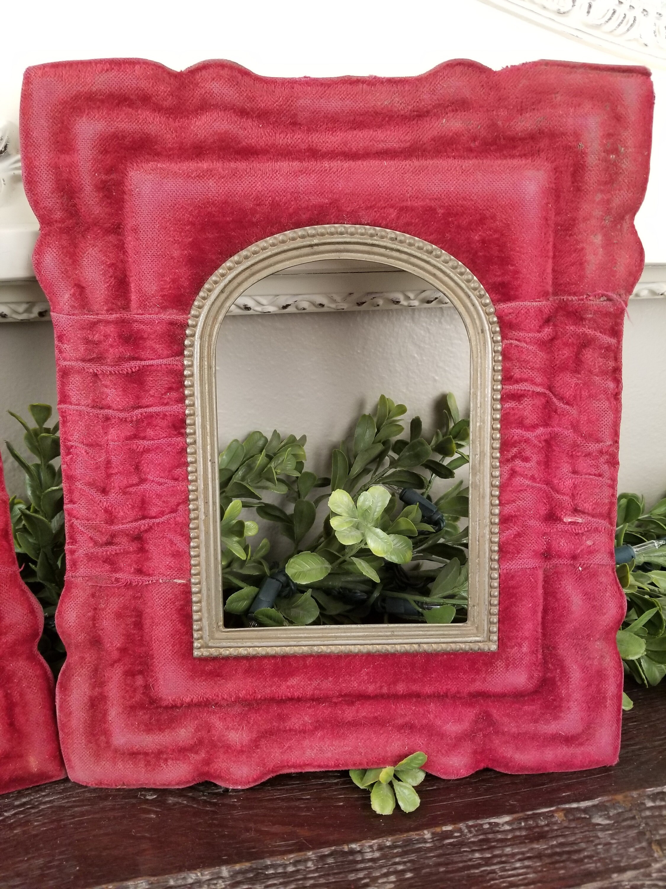 Antique Victorian Rare Pair of Red Velvet Picture Frames With Gilt ...