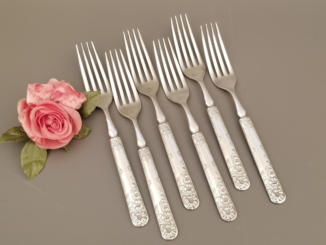 Vintage Silver Plate BERWICK Flatware Fork Set of 6 * WM Rogers ...