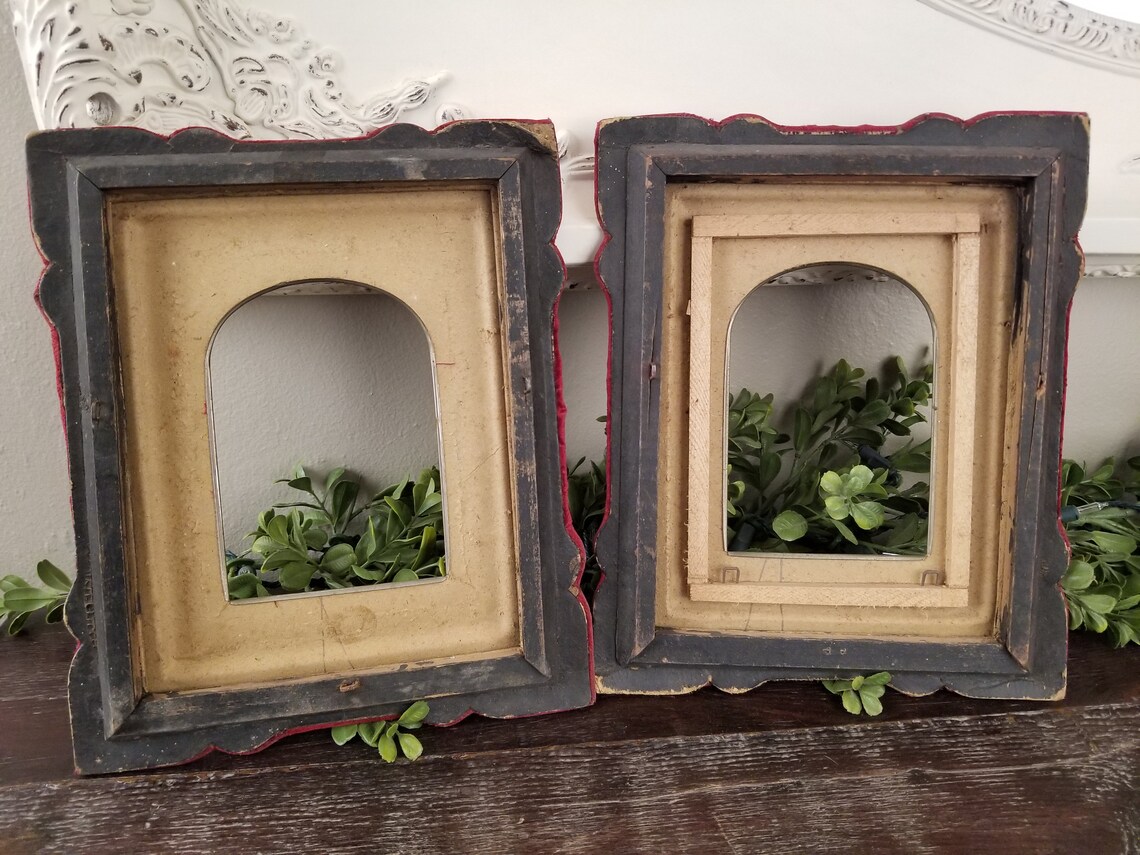 Antique Victorian Rare Pair of Red Velvet Picture Frames With Gilt ...