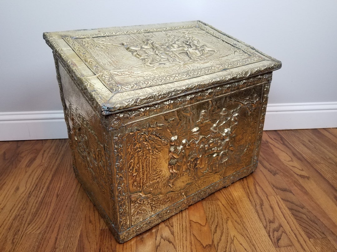 Large Antique Dutch Brass Repousse Tinder Box - Etsy