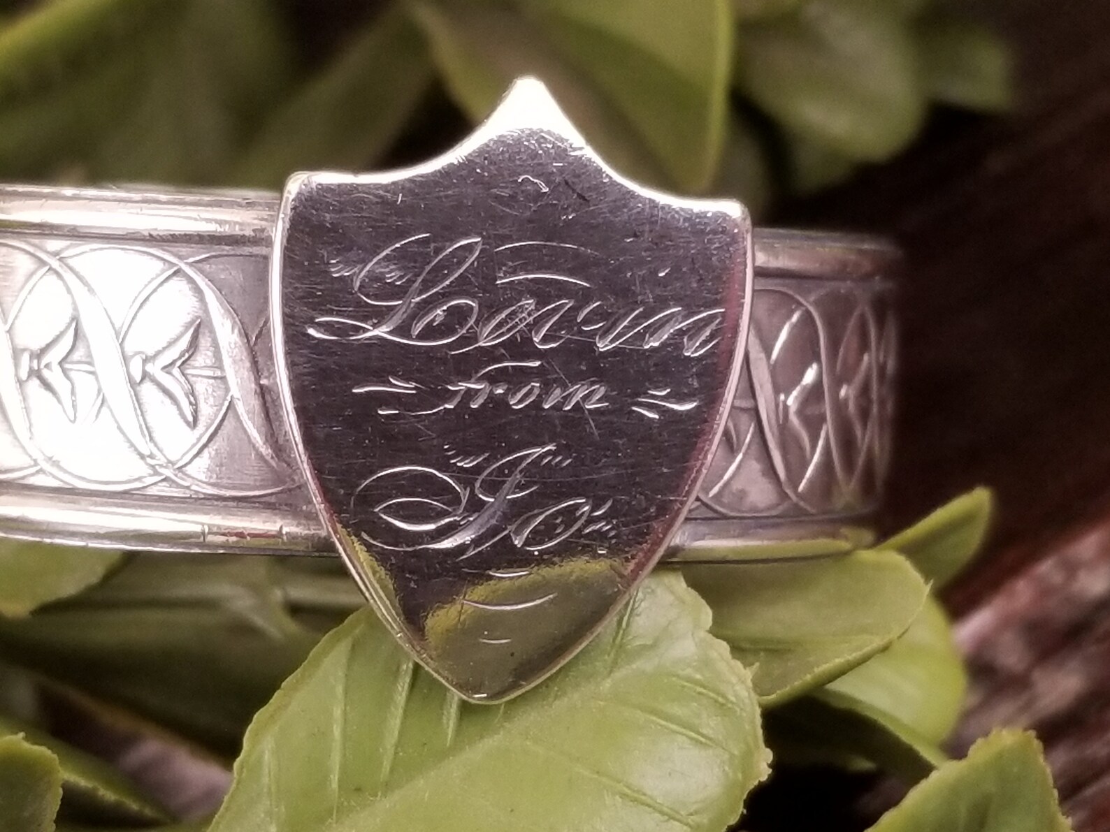 Antique 1860's Gorham Silverplate Engraved Napkin Ring W/ Shield ...