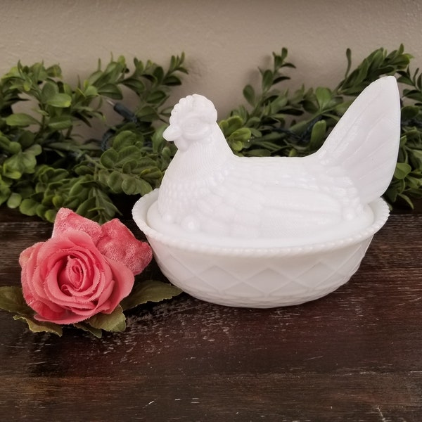 Milk Glass Chicken - Etsy