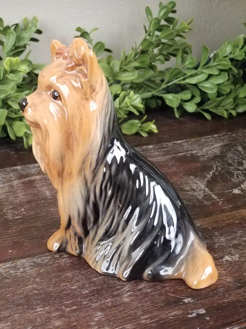 Vintage 1950's Sylvac Yorkshire Terrier Dog With Pink Bow Yorkie ...